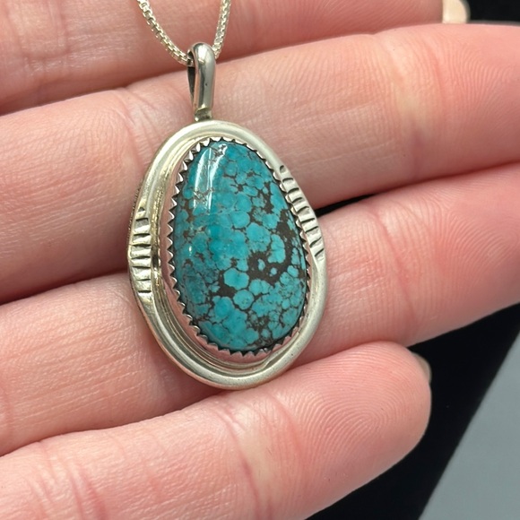 Native A | Jewelry | Vintage Signed Navajo Natural Kingman Turquoise ...